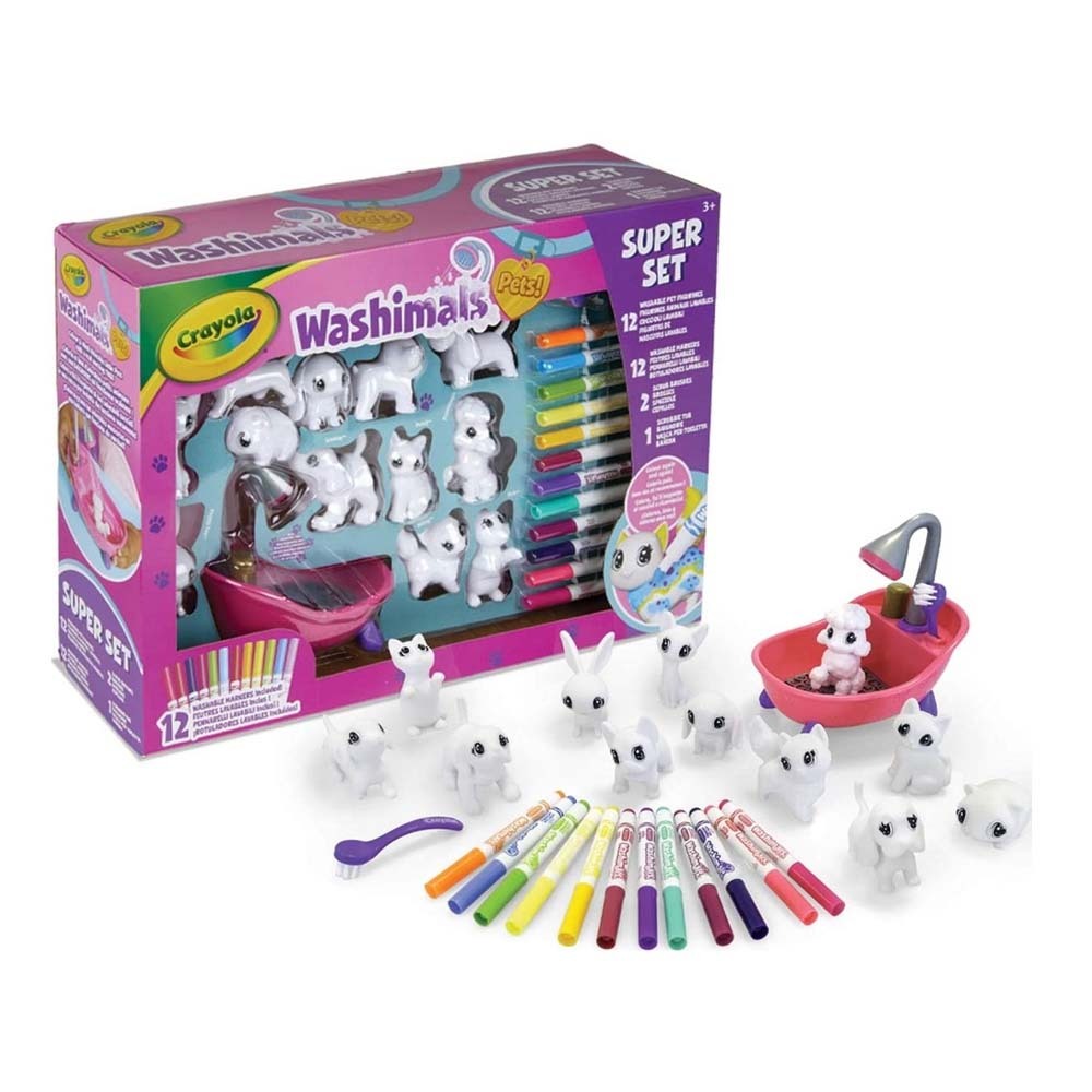 Crayola - Washimals Σούπερ Σετ Ζωγραφικής με 12 Ζωάκια CRY06000