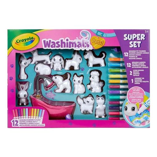 Crayola - Washimals Σούπερ Σετ Ζωγραφικής με 12 Ζωάκια CRY06000