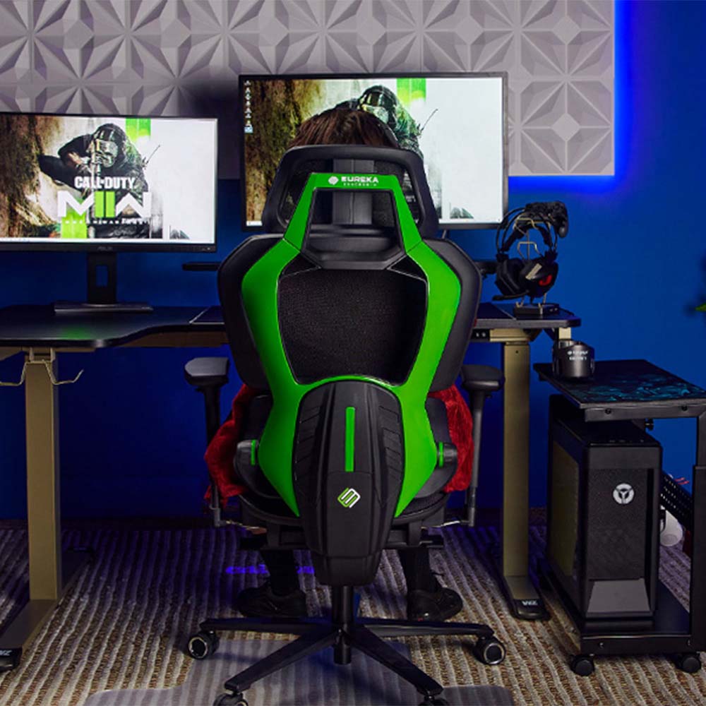 Gaming Chair Eureka Ergonomic Typhon Hybrid Black/Green ERK-GC05-G