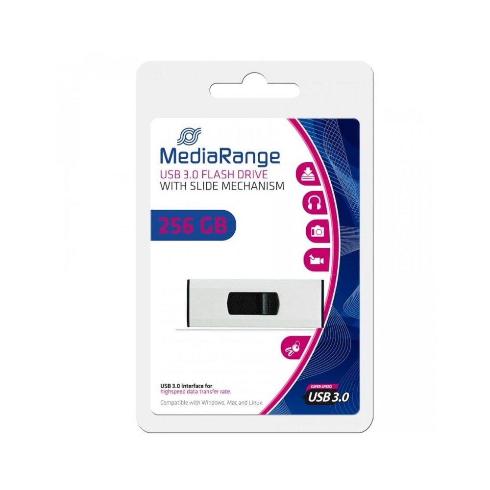 MediaRange USB 3.0 Flash Drive 256GB Black/White MR919