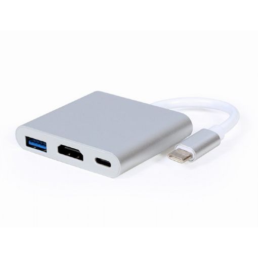 Docking Station Cablexpert USB-C με HDMI 4K PD Ασημί A-CM-HDMIF-02-SV