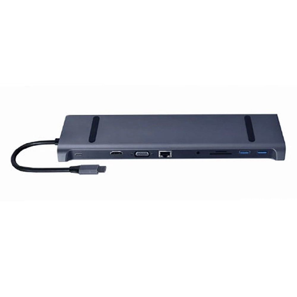 Docking Station Cablexpert USB-C 10-in-1 Γκρι A-CM-COMBO10-01