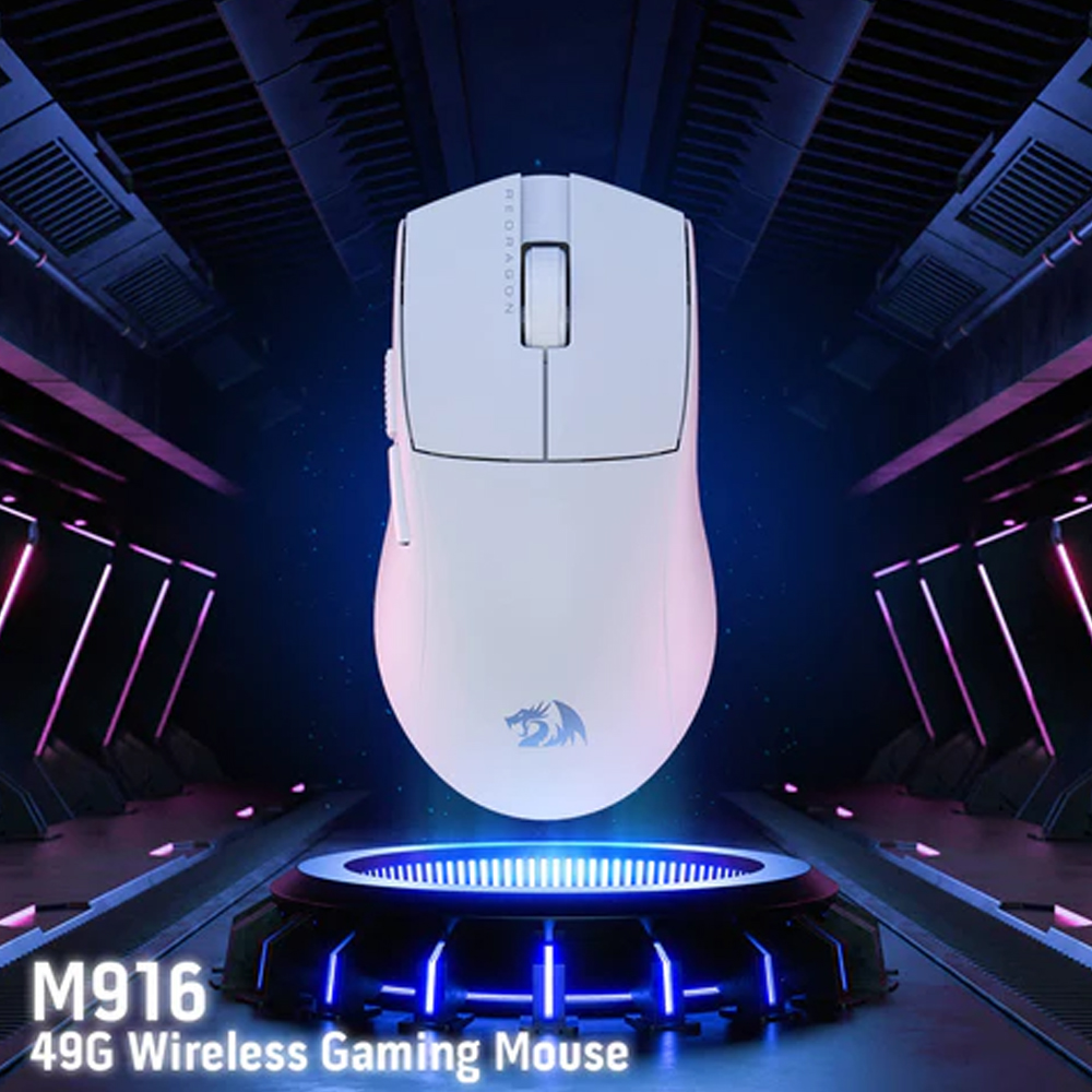 Ποντίκι Redragon King M916 Pro 1K Wireless Lunar White