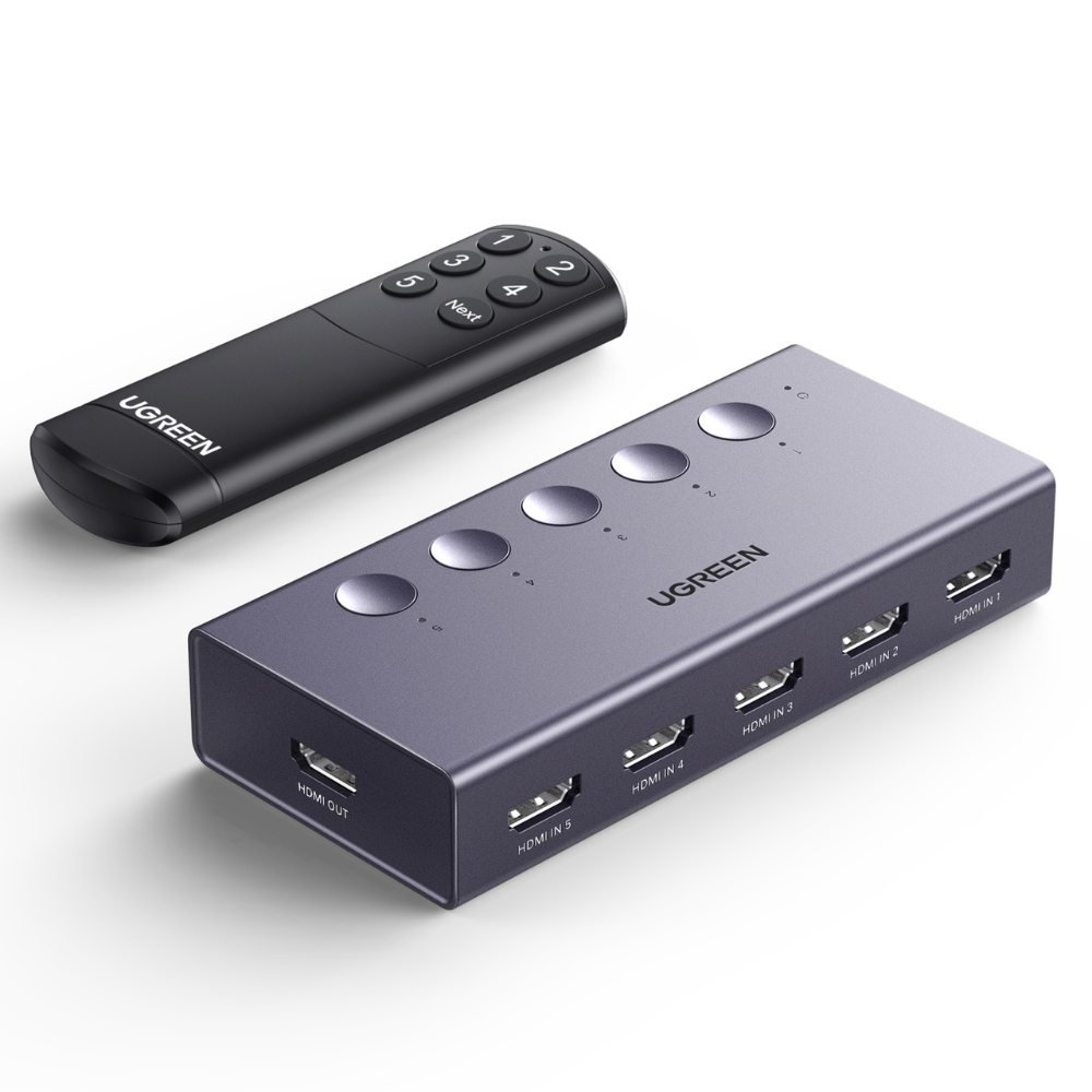 Switch Ugreen CM568 HDMI 5-Port 4K/60Hz Grey 25857