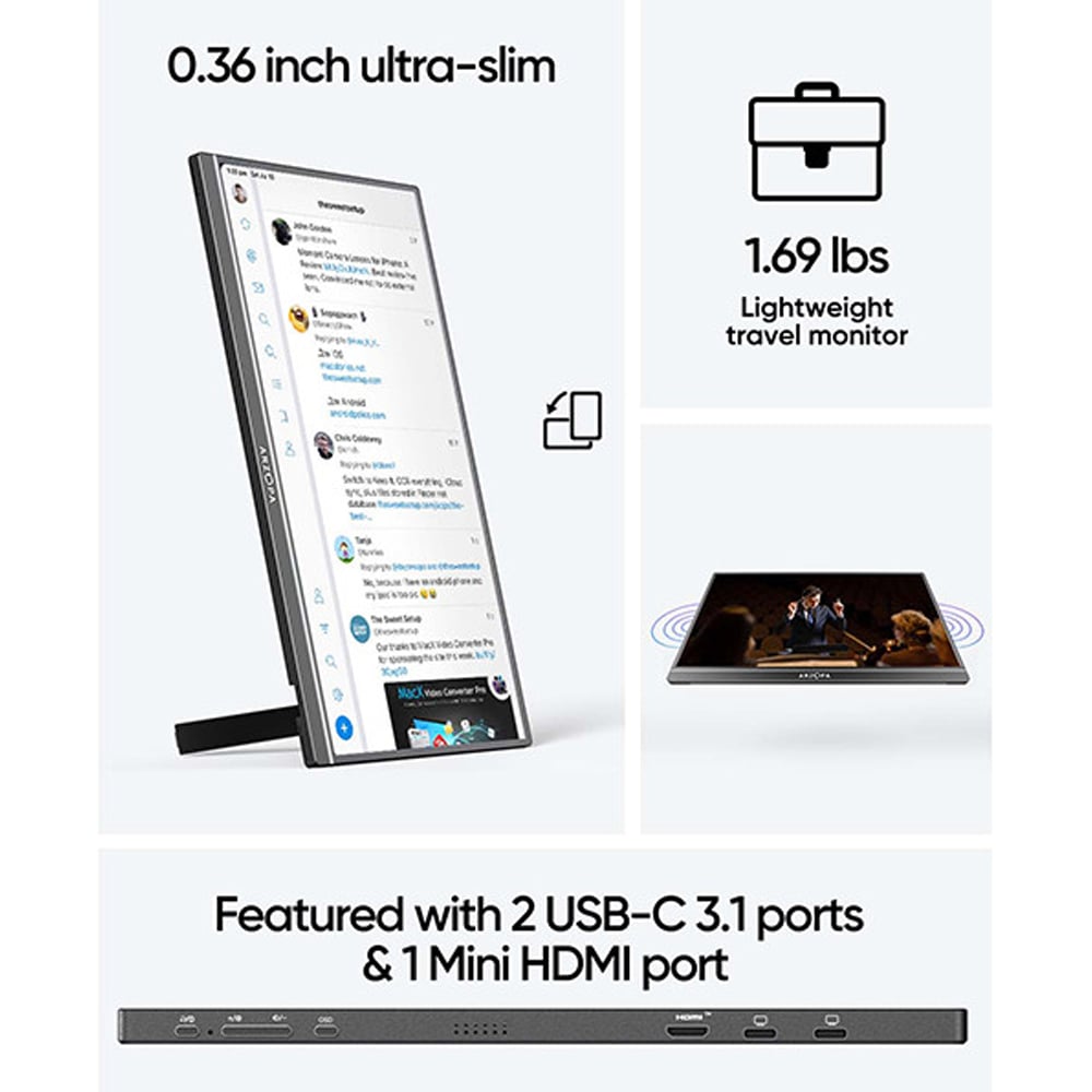 Φορητή Οθόνη Arzopa Z1C 16.1" IPS Full HD Black