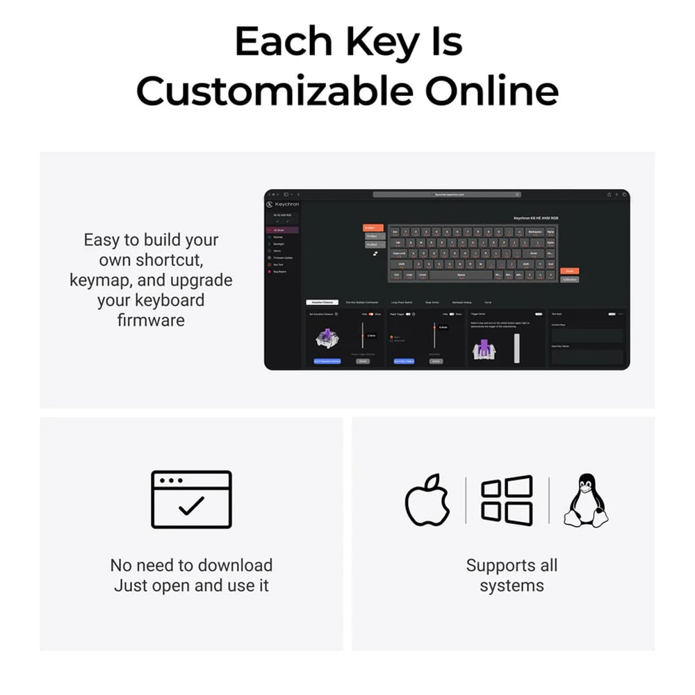 Πληκτρολόγιο Keychron K6 HE 65% Wireless RGB Hot Swappable Magnetic ...