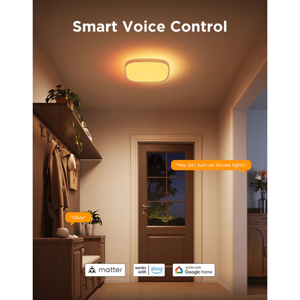 Govee Square Smart Ceiling Light RGBWW + RGBIC Wi-Fi/Bluetooth 12" H80A4