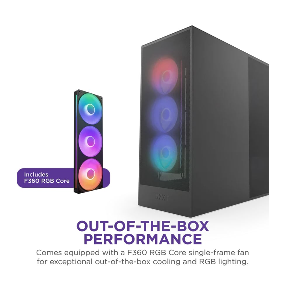 NZXT H7 Flow RGB Tempered Glass Black CM-H72FB-R1