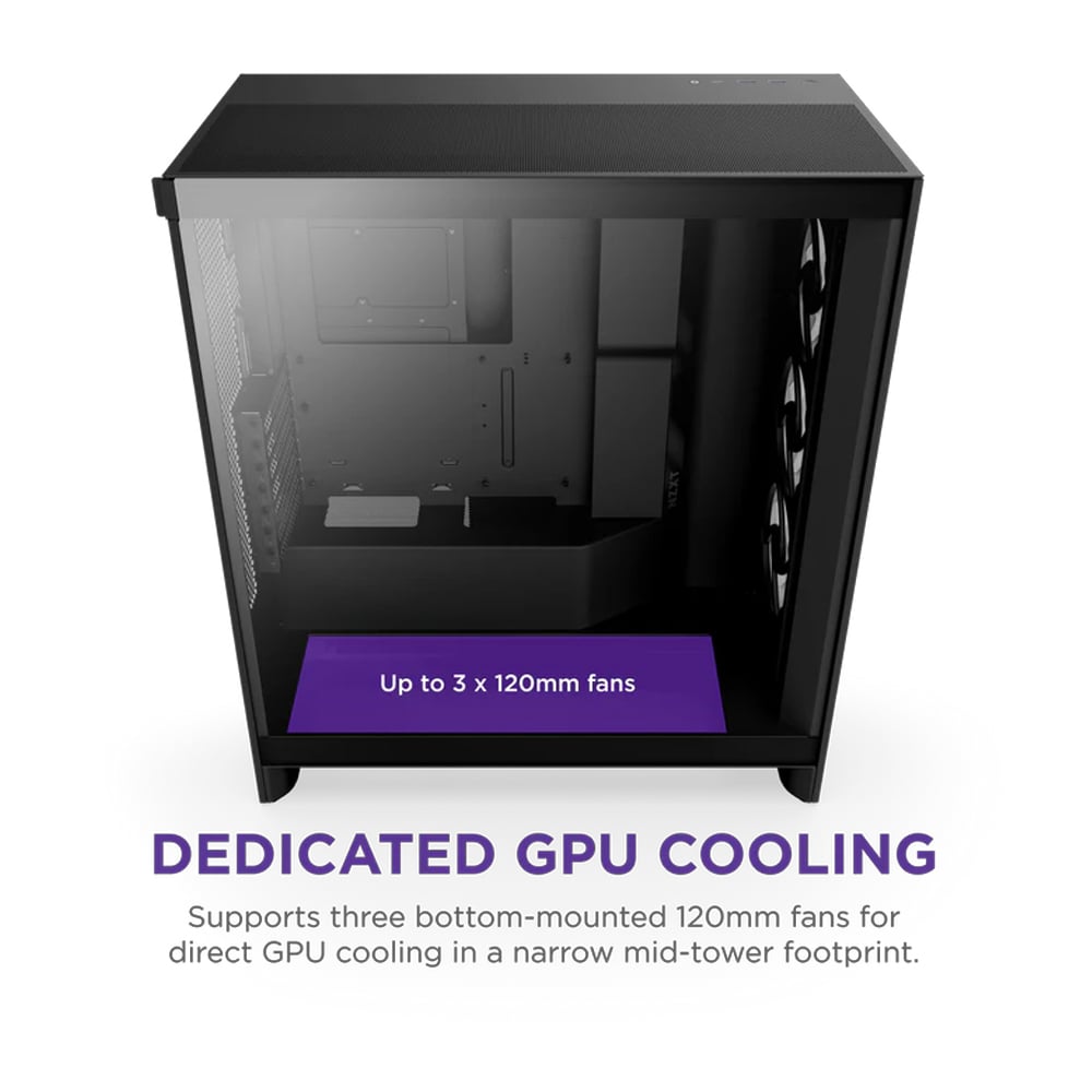 NZXT H7 Flow RGB Tempered Glass Black CM-H72FB-R1