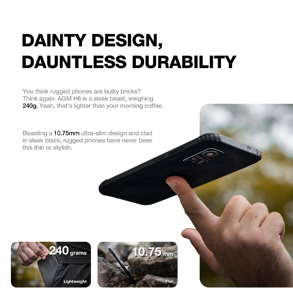Smartphone AGM H6 Lite 4G NFC Dual SIM 8GB 128GB Black