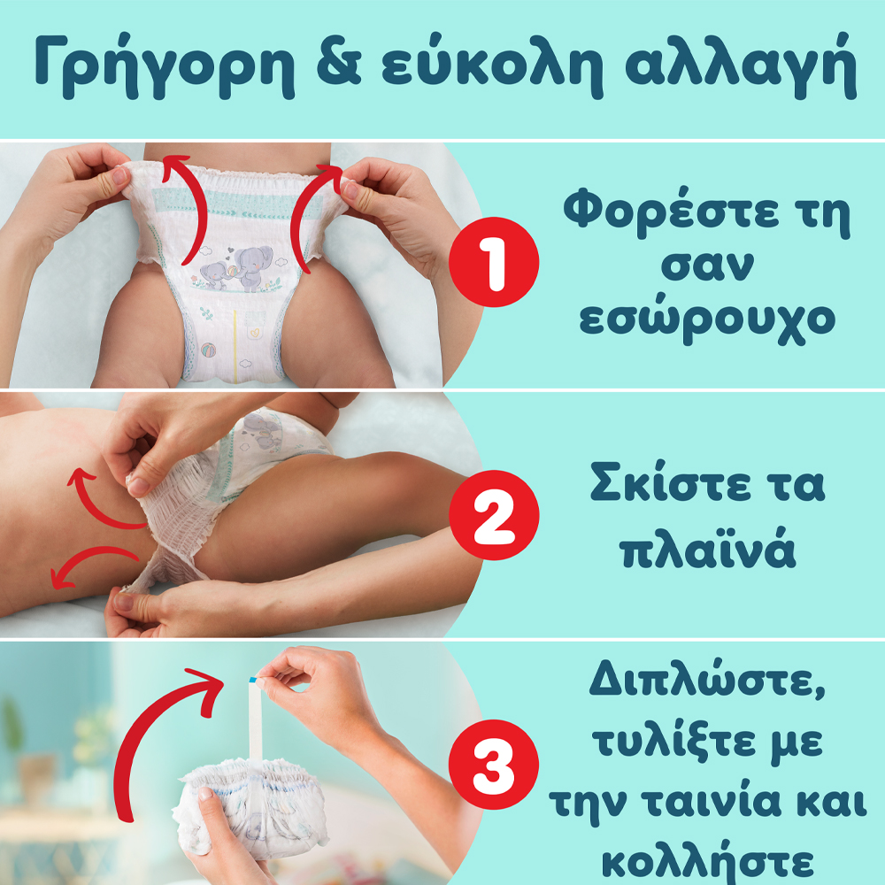 Πάνες Βρακάκι Pampers Premium Care No.4 (9-15kg) Monthly Pack 124τμχ